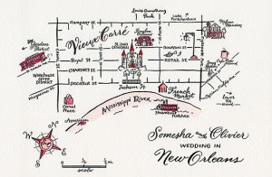 Calligraphic Maps Add Flair to Your Wedding