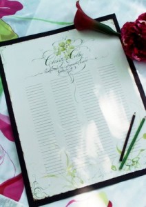 Wedding Signing Scrolls in lieu of a Guest Book