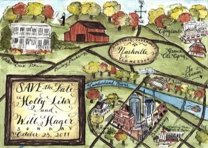 Calligraphic Maps Add Flair to Your Wedding